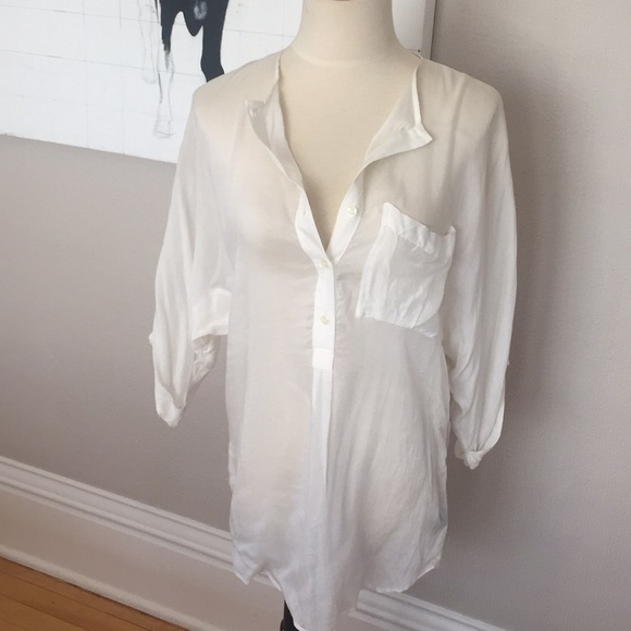 Tops | Kain White Silk Blouse S | Poshmark